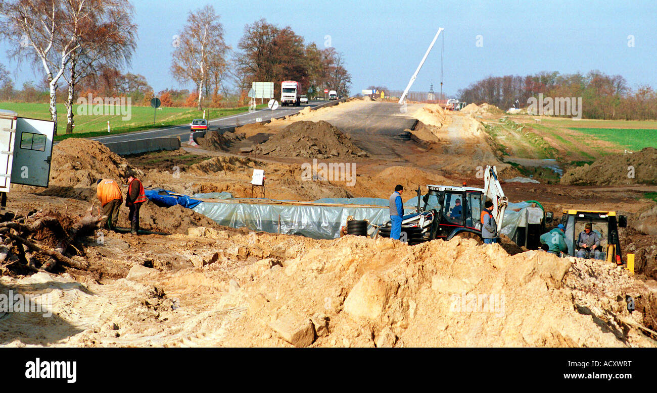 Construction site of the polish freeway A4, Poland Stock Photo - Alamy