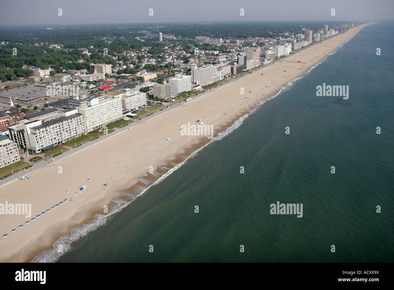 Virginia Beach,aerial overhead view from above,view,Atlantic Ocean ...