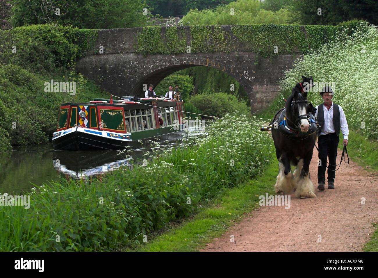 a Horse Drawn Barge On The Grand Western Canal Tiverton Devon England ...