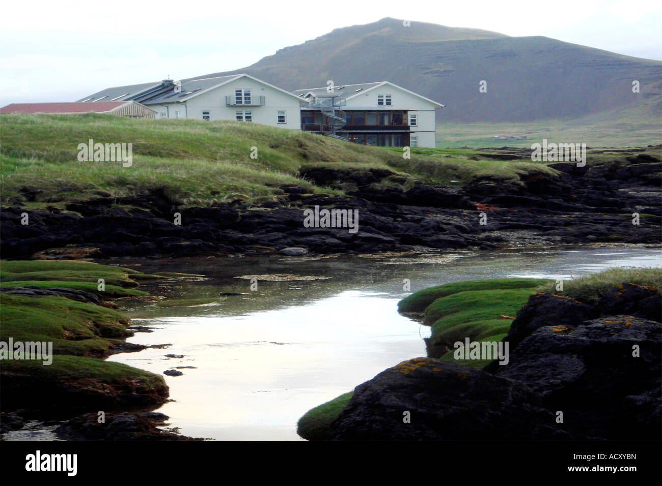 Hotel Budir with Snaefellsnes glacier in the background Iceland Stock ...