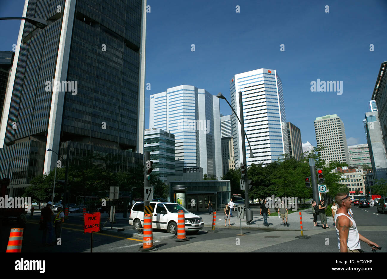 Highrise buildings around the Victoria Square, Montreal, Canada Stock ...