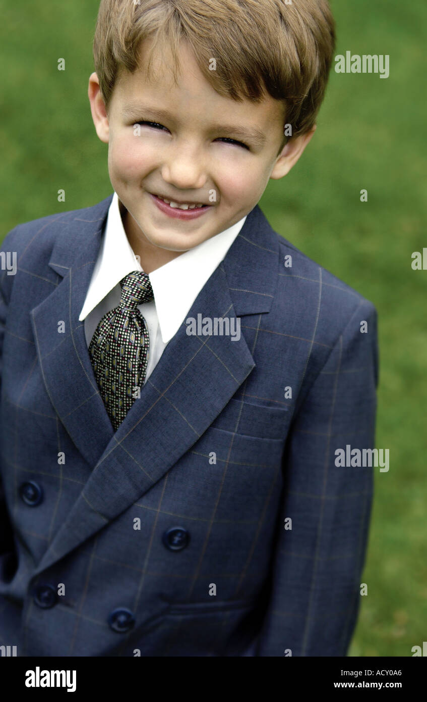 Boy in suit and tie Stock Photo - Alamy