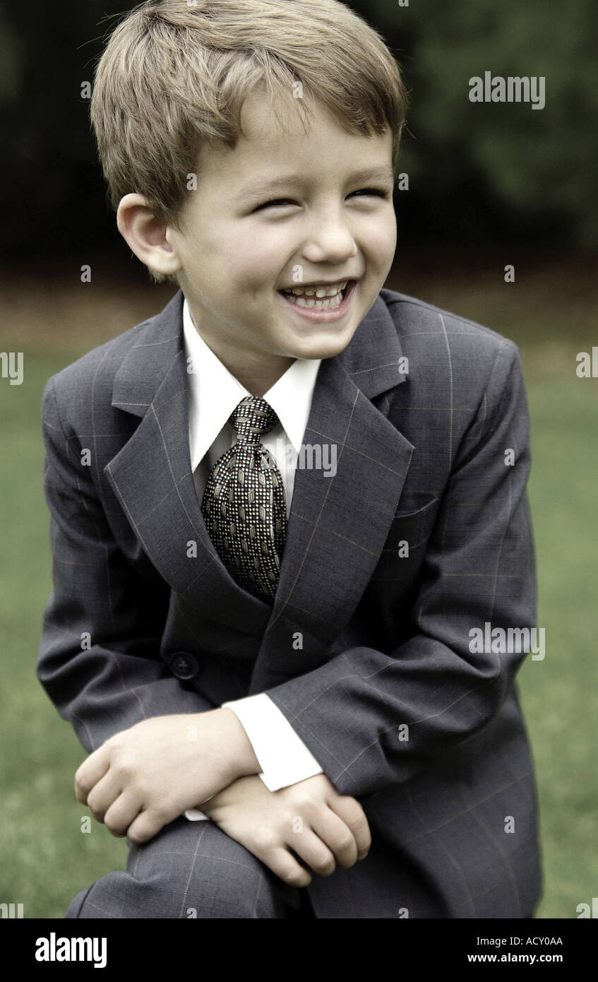 Boy in suit and tie Stock Photo - Alamy