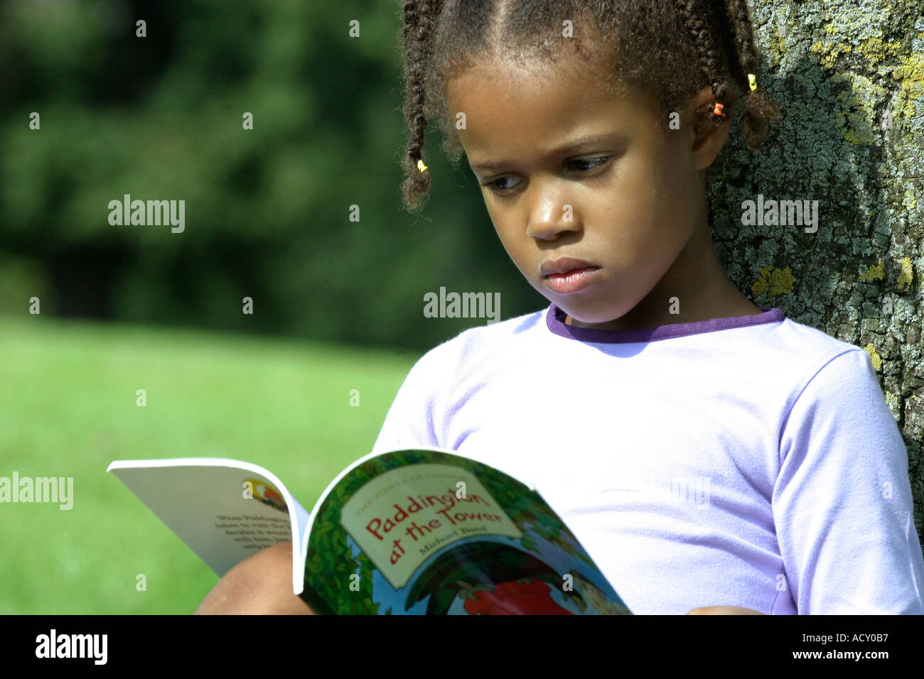 Girl reading book Stock Photo - Alamy