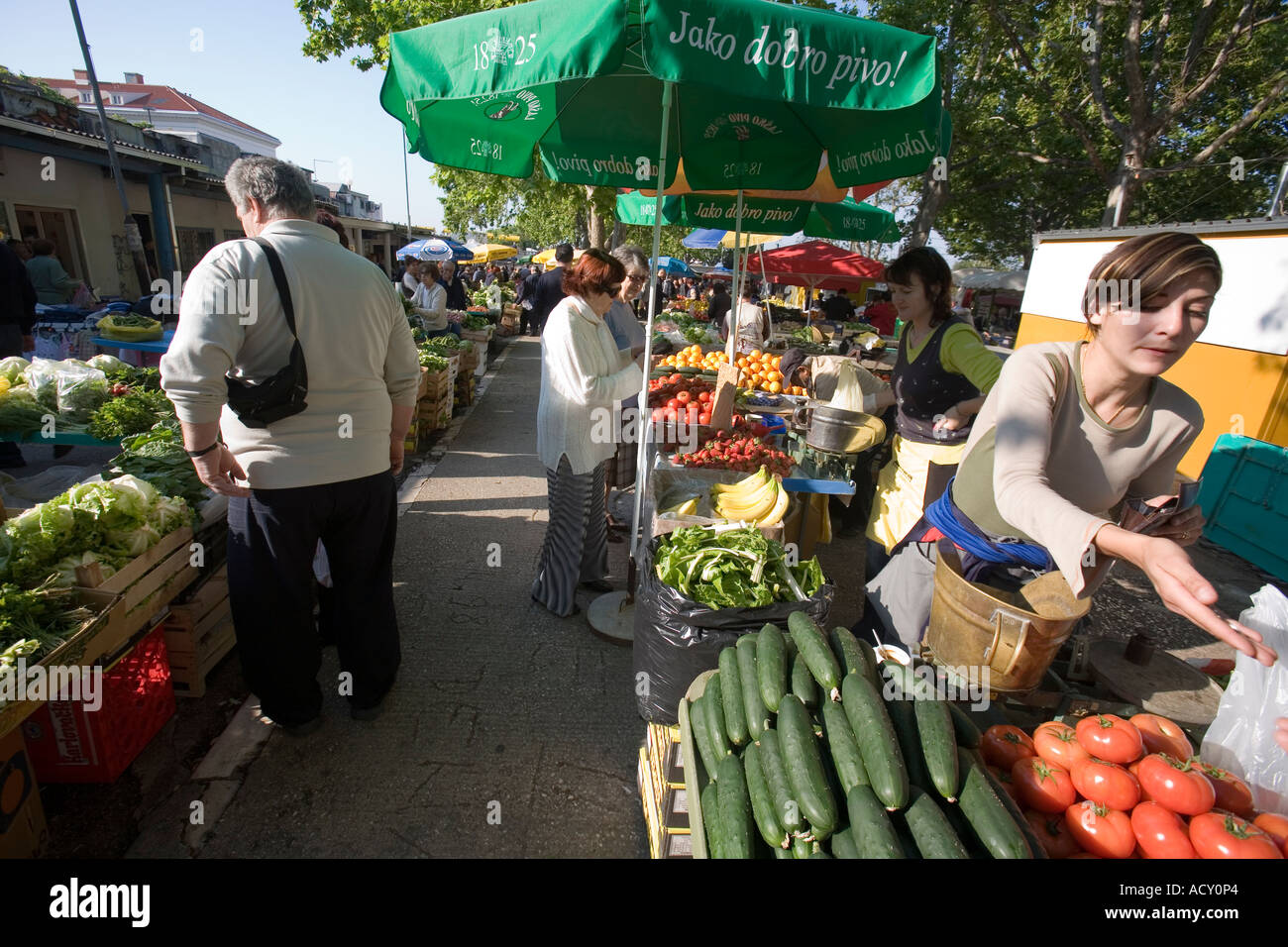The Local Fresh Food Market in Split Croatia Stock Photo - Alamy