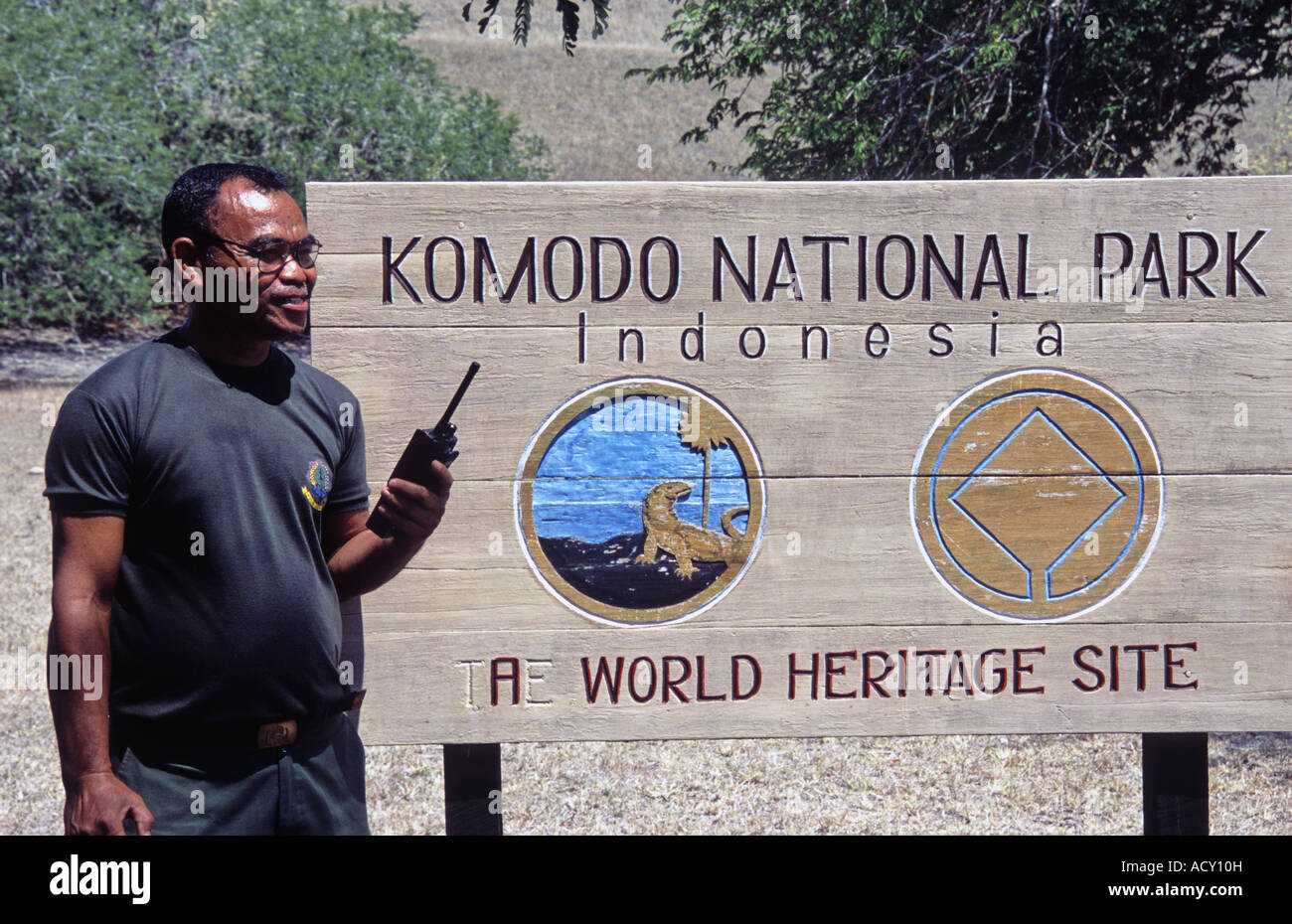 Ranger named Markus at Rinca,Komodo National Park,Indonesia in radio ...