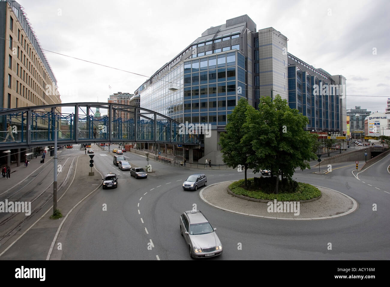 Cityscape in the Oslo Sentralstasjon (Central Station) area, Norway ...