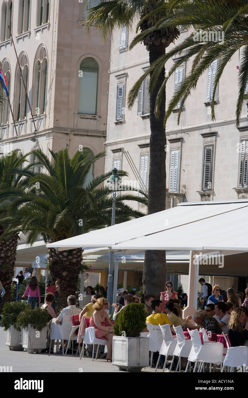 People having a drink in Split Croatia Stock Photo - Alamy