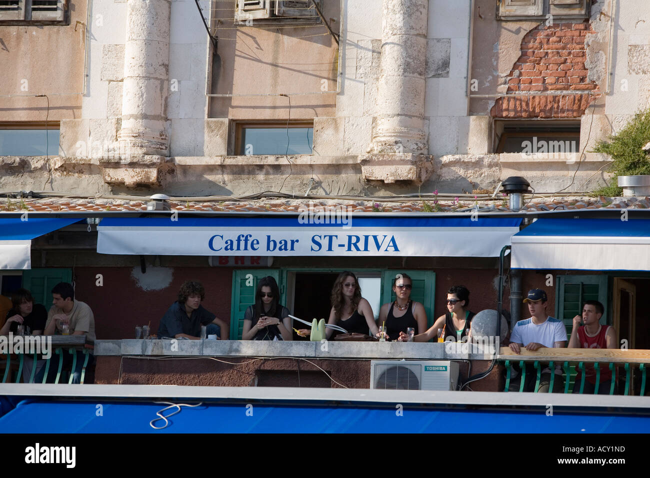 People having a drink in Split Croatia Stock Photo - Alamy