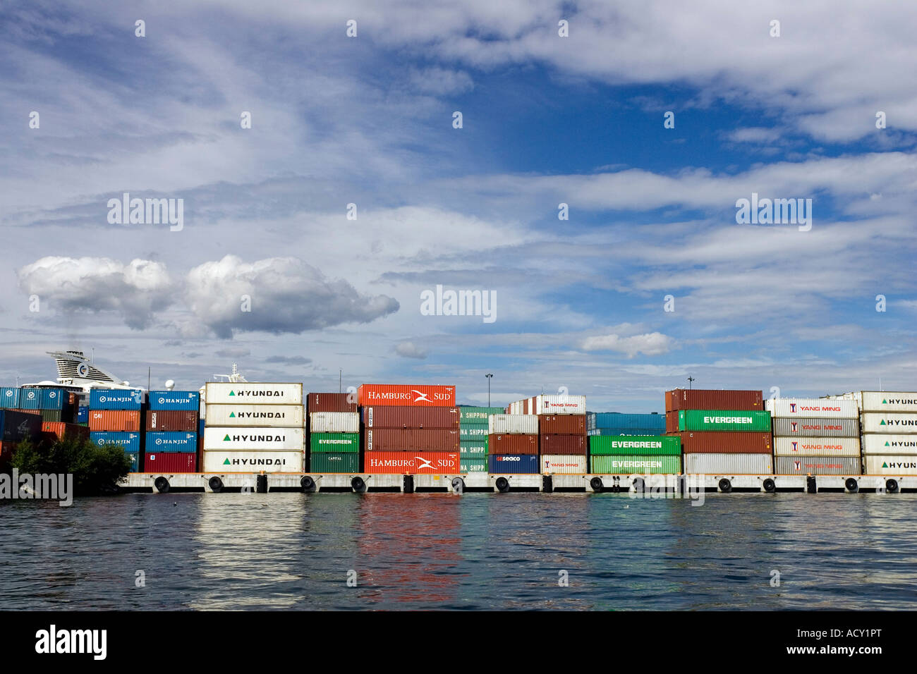 Container terminal at the Oslo harbour, Norway Stock Photo - Alamy