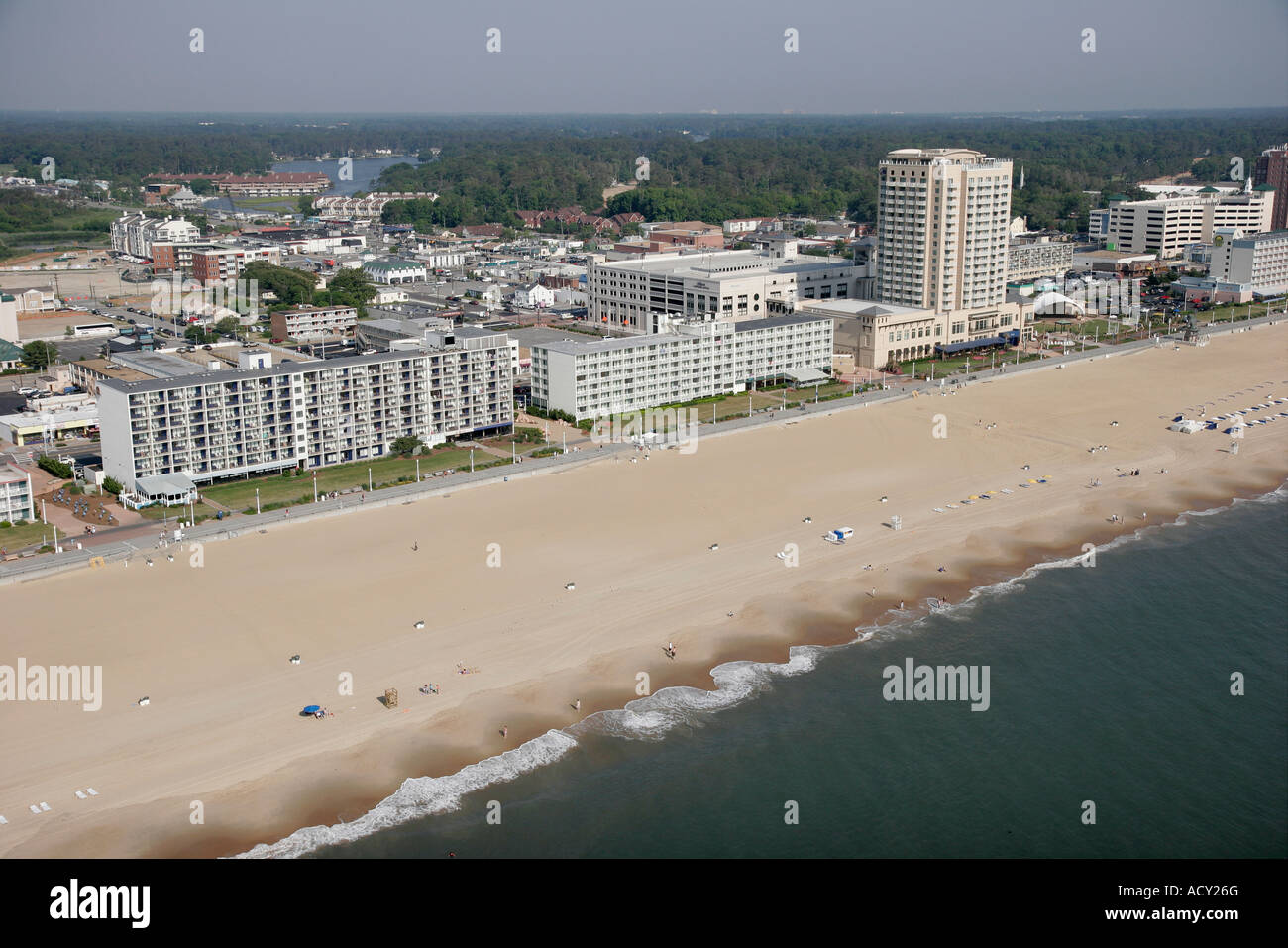 Virginia Beach,aerial overhead view from above,view,Atlantic Ocean ...