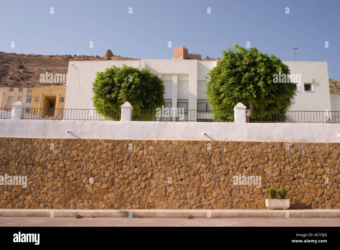 Moorish castle on hill above Tabernas, Andalucia, Spain Stock Photo - Alamy