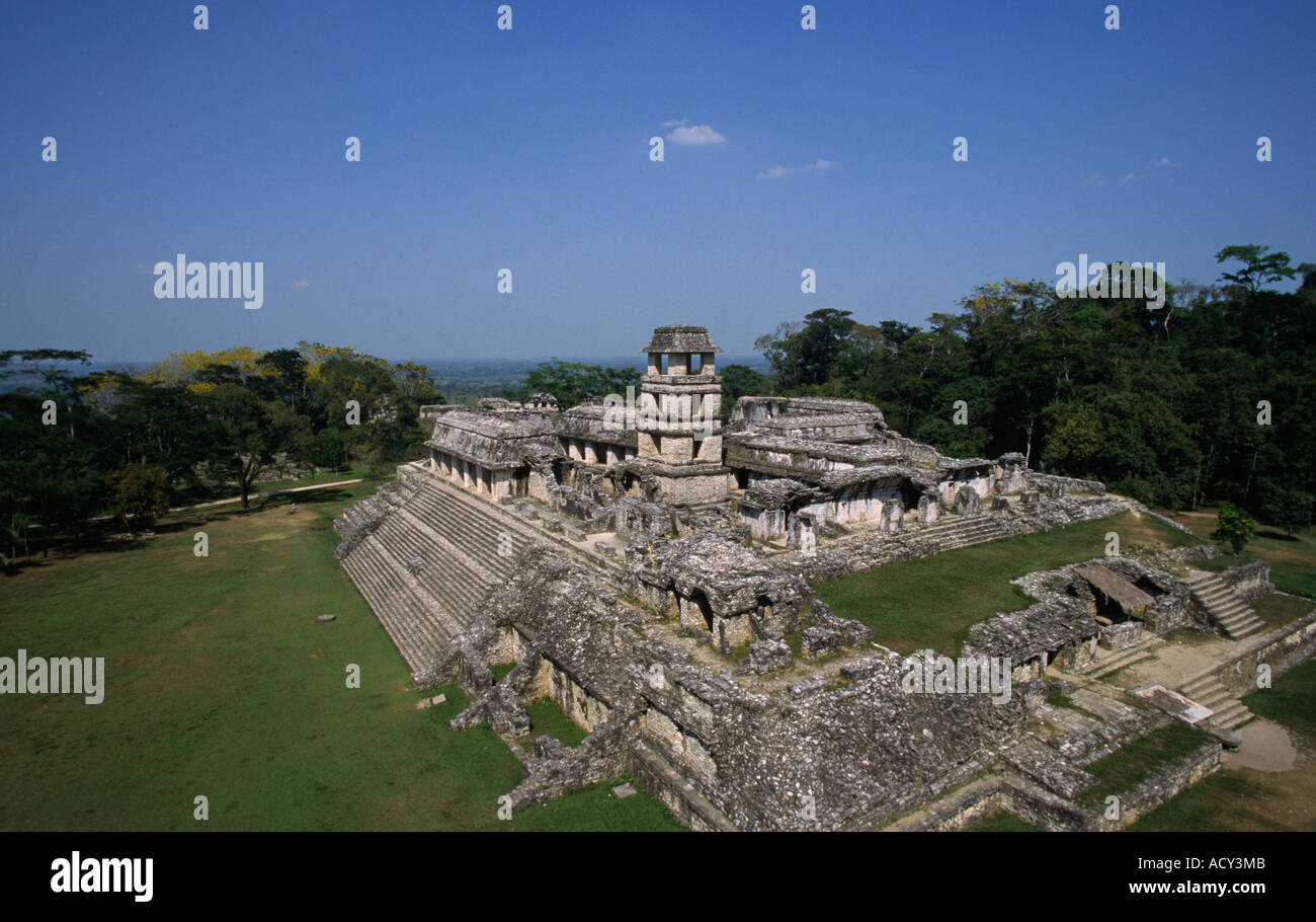 The Palace el palacio Palenque Chiapas Mexico Central America Stock ...