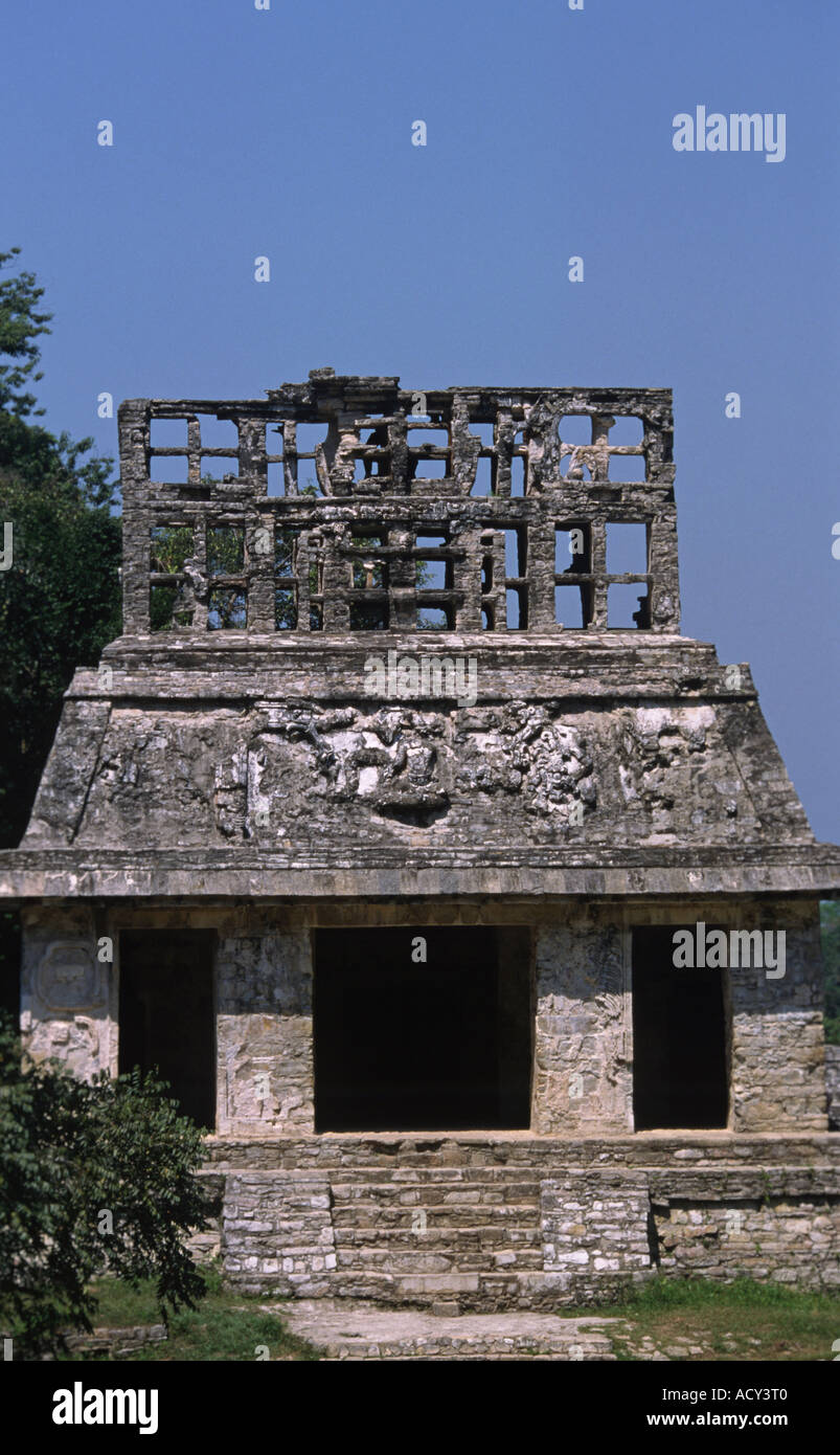 temple of the sun Palenque Chiapas Mexico Central America Stock Photo ...