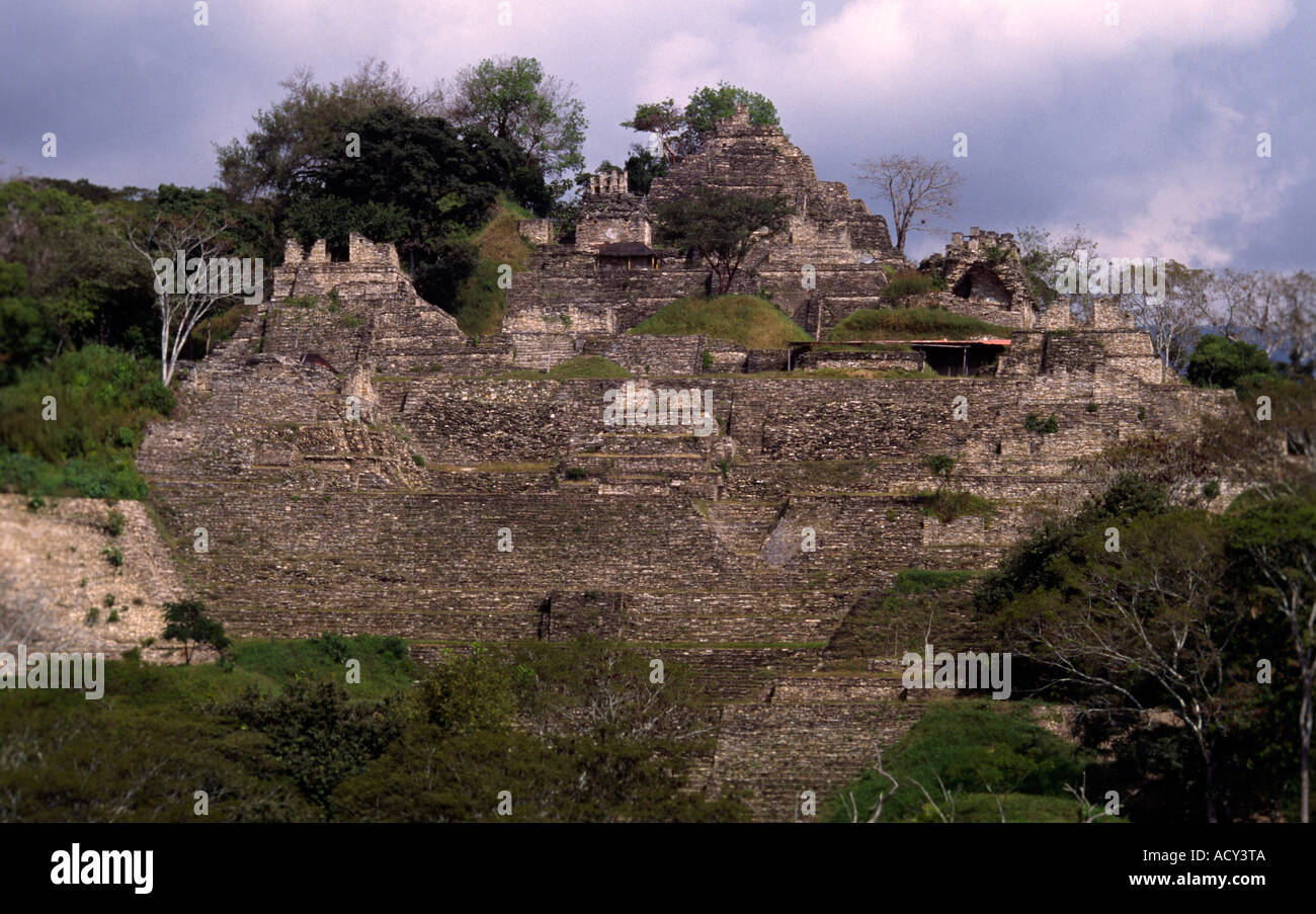 Acropolis the holy mountain of Tonina Mexico Central America Stock ...