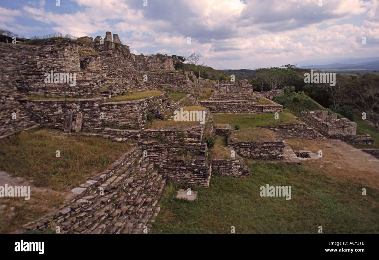 Acropolis the holy mountain of Tonina Mexico Central America Stock ...