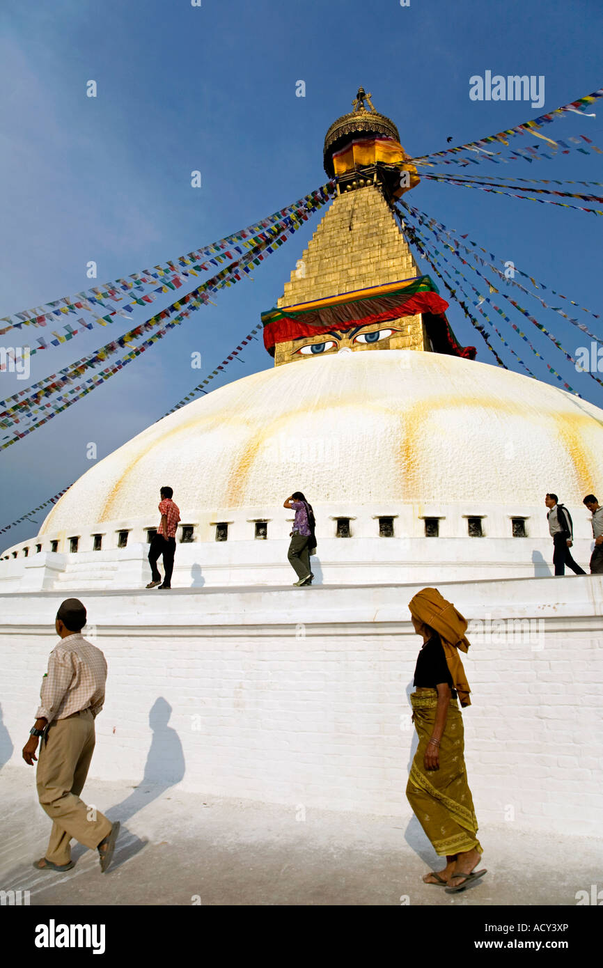People circumambulating Bodhnath Stupa.Kathmandu.Nepal Stock Photo - Alamy