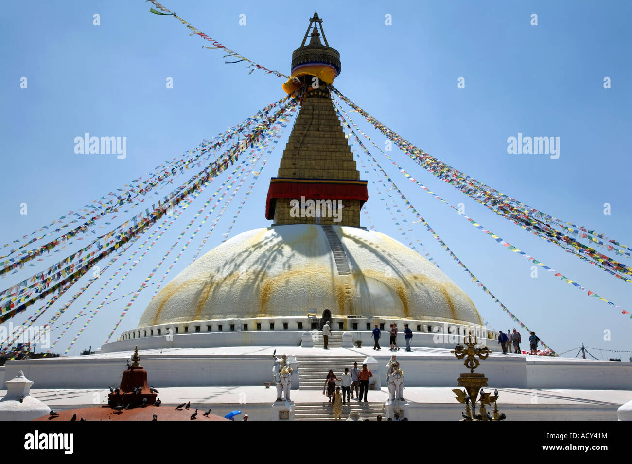People circumambulating Bodhnath Stupa.Kathmandu Valley.Nepal Stock ...