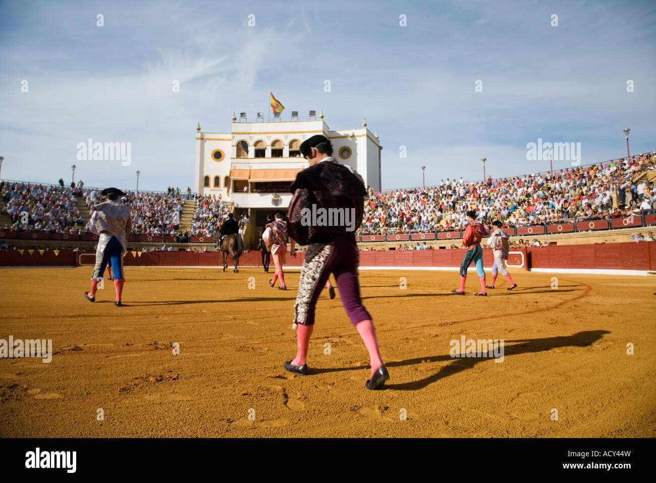 Cuadrillas (teams) during the paseillo (opening parade) at the ...