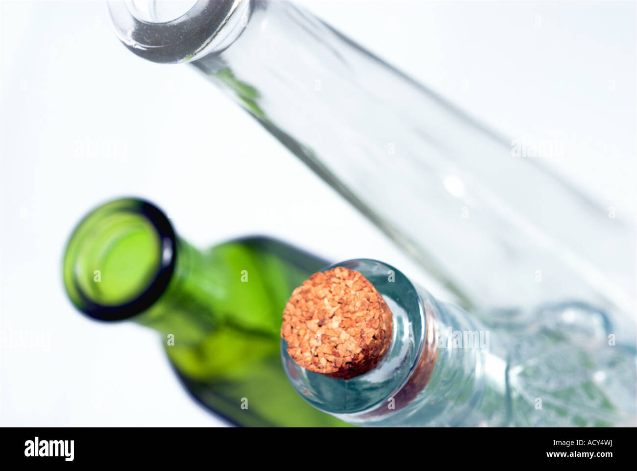 coloured, colored, bottle necks and cork Stock Photo - Alamy