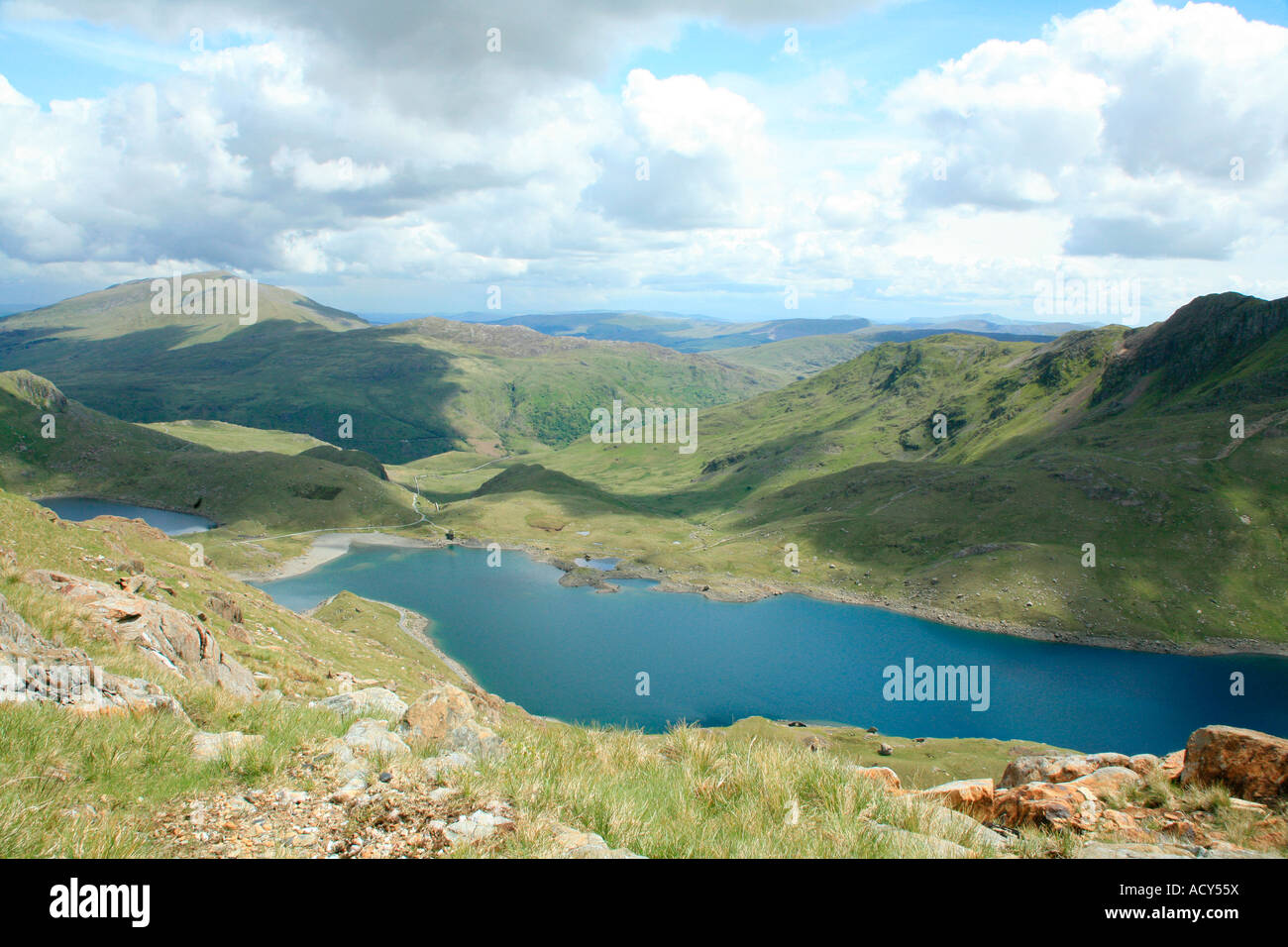 View of Snowdon National Park from half way up Pyg track Stock Photo ...