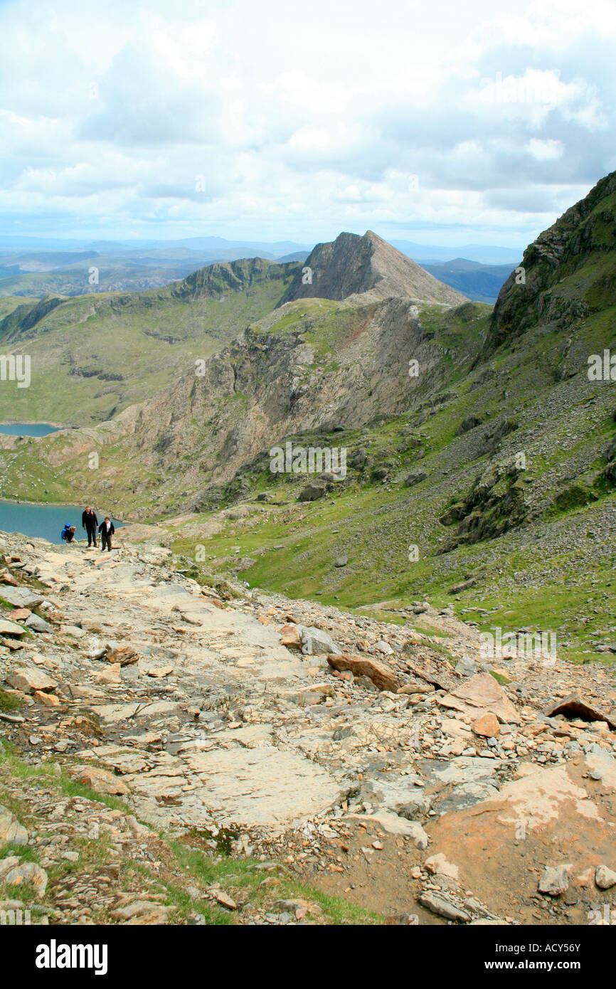 View of Snowdon National Park from half way up Pyg track Stock Photo ...