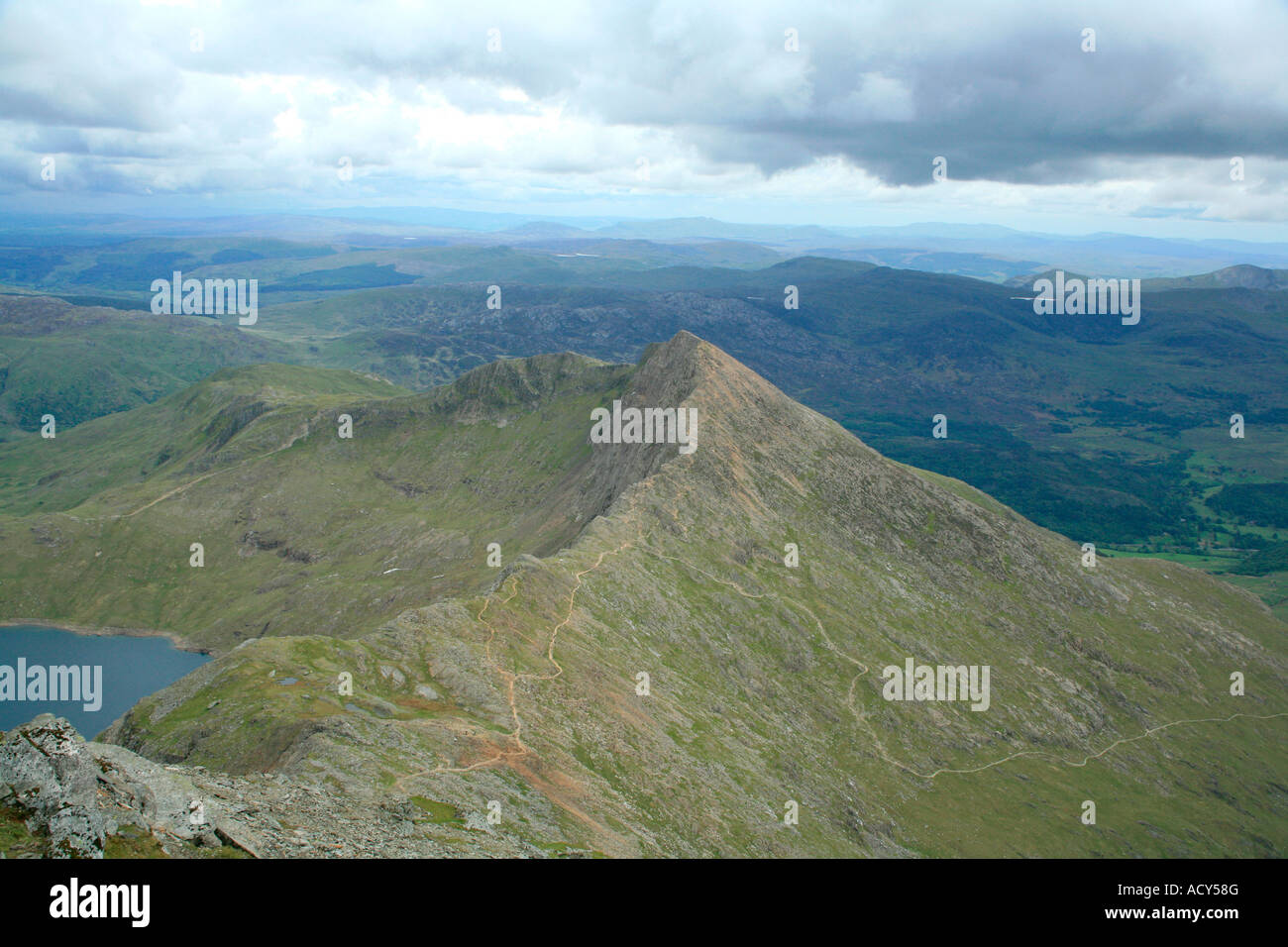 View from summit of Snowdon National Park, Wales Stock Photo - Alamy