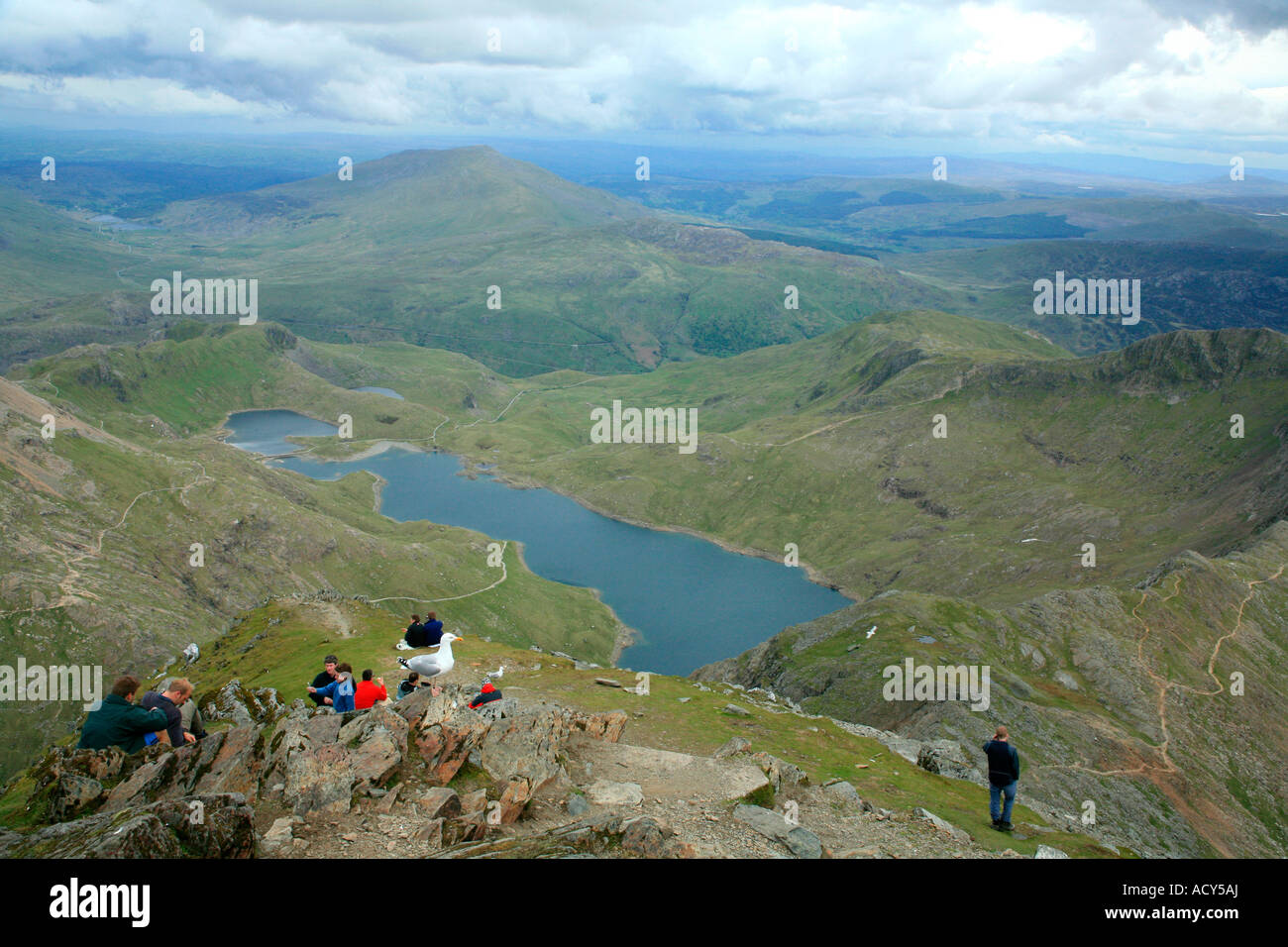 View from summit of Snowdon National Park, Wales Stock Photo - Alamy
