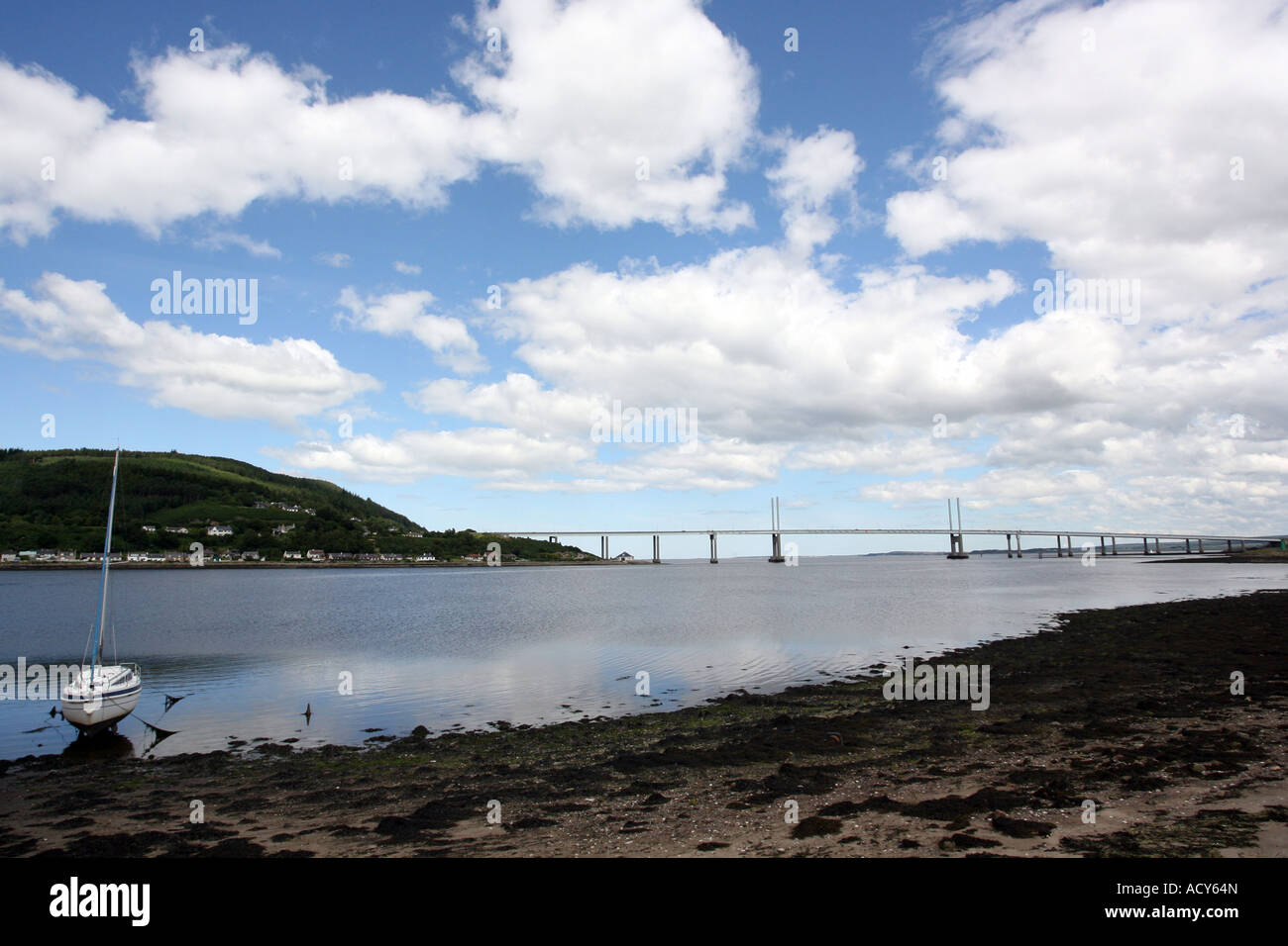 The Kessock Bridge across the Inverness Firth, between the village of ...