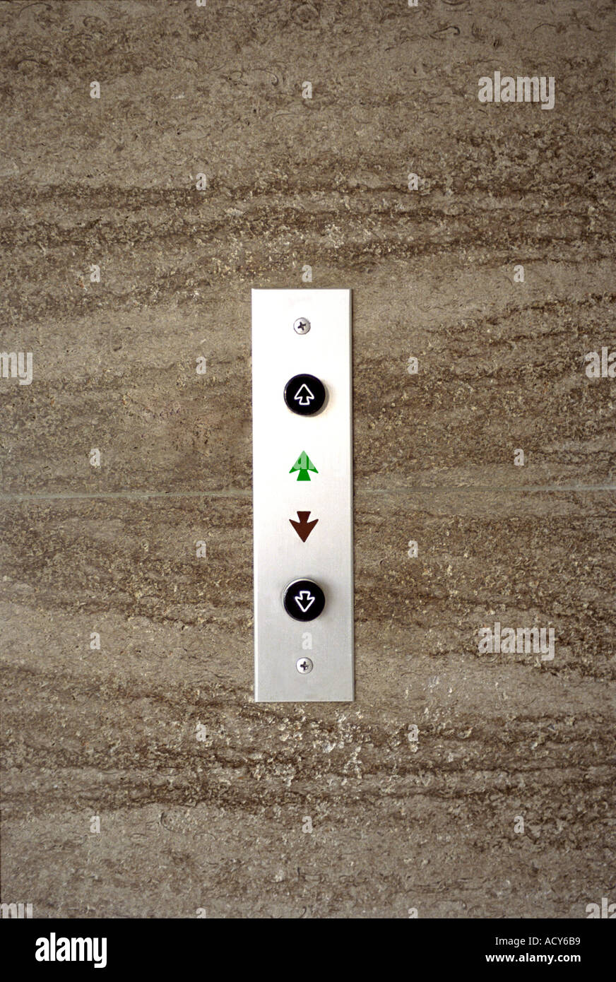 close up of elevator control panel with up and down arrows Stock Photo ...