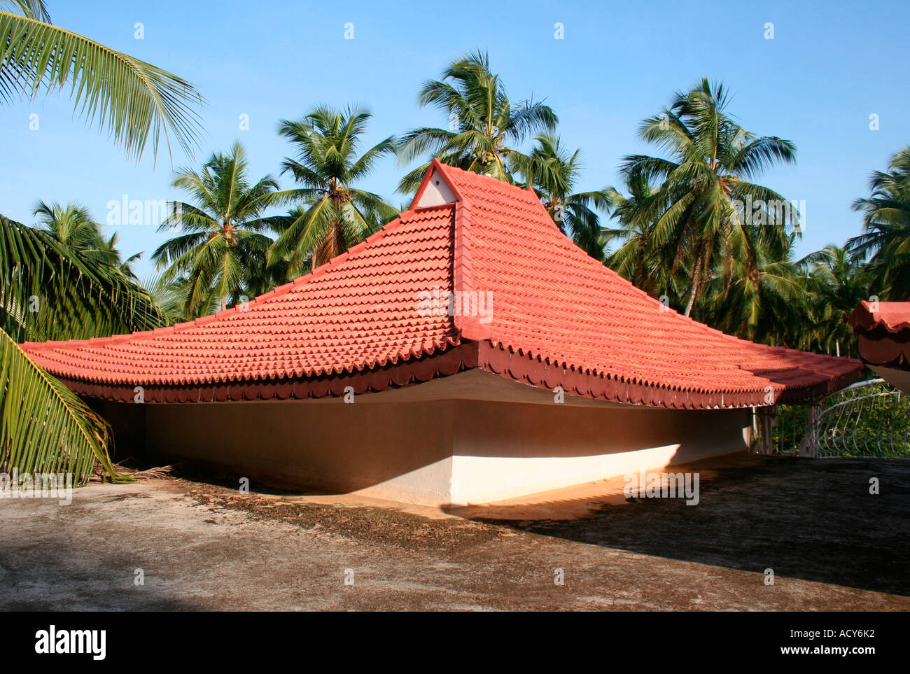 Modern reconstruction of traditional Kerala architecture Stock Photo ...