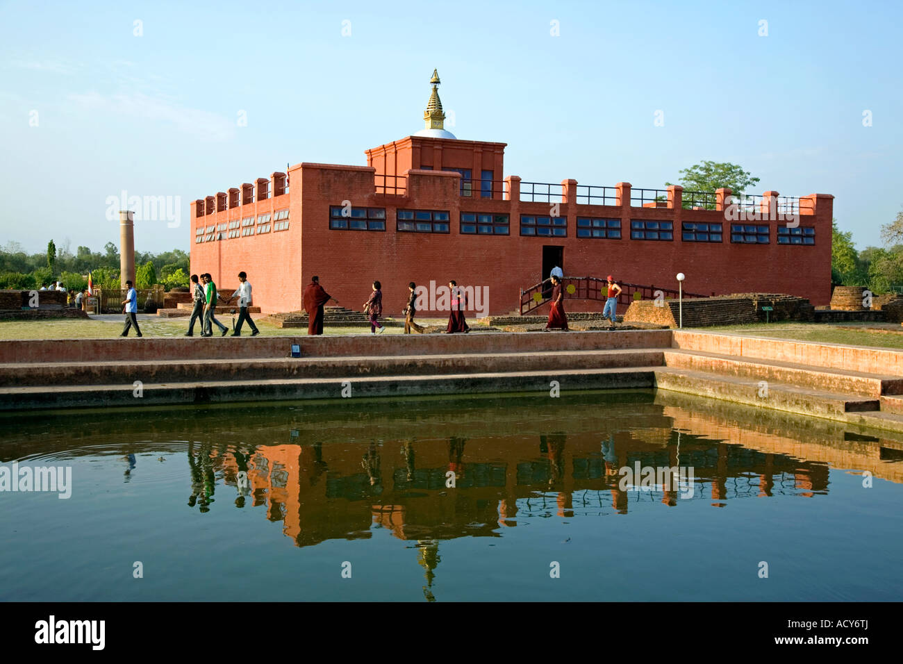 Pilgrims at Maya Devi Temple and sacred pond.Lumbini.Birthplace of Lord ...