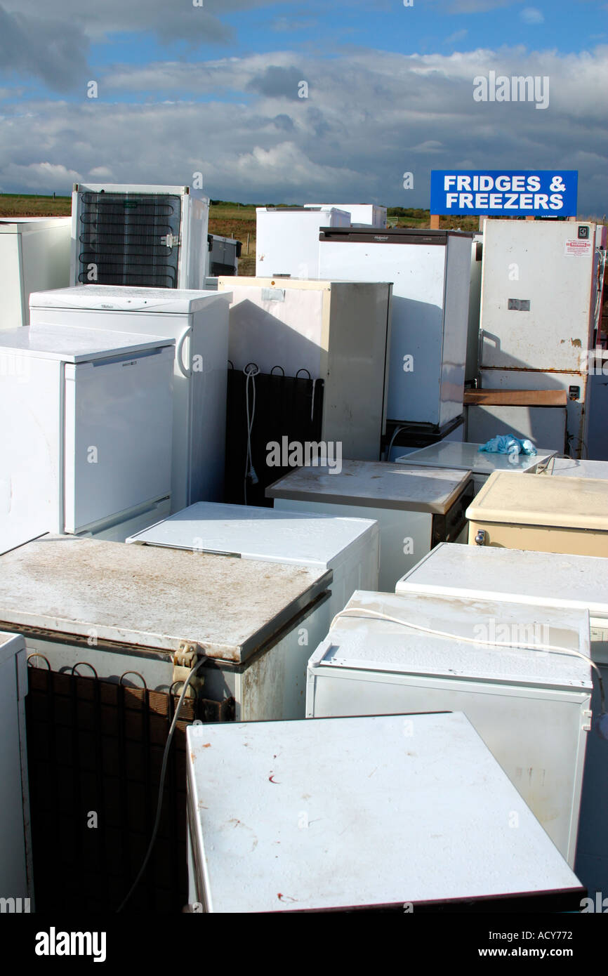 Fridge and freezer recycling England GB Great Britain UK United Kingdom ...