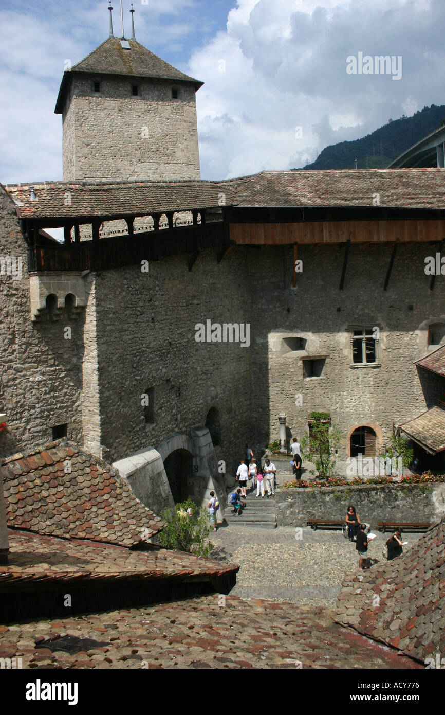 A view of Chateau de Chillon Veytaux near Montreux Switzerland Stock ...