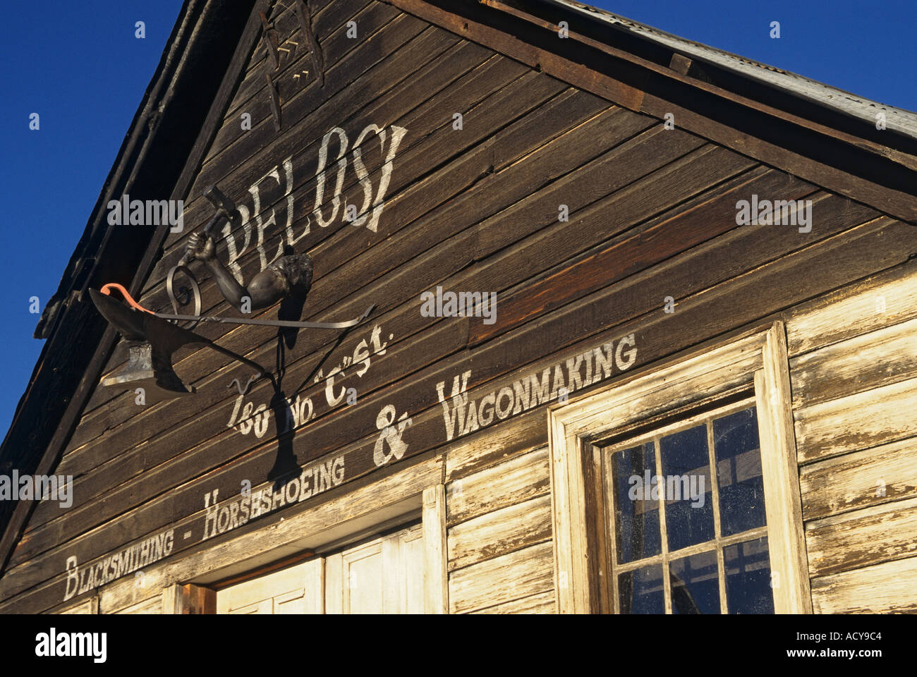 Nevada Virginia City Blacksmith sign Stock Photo - Alamy
