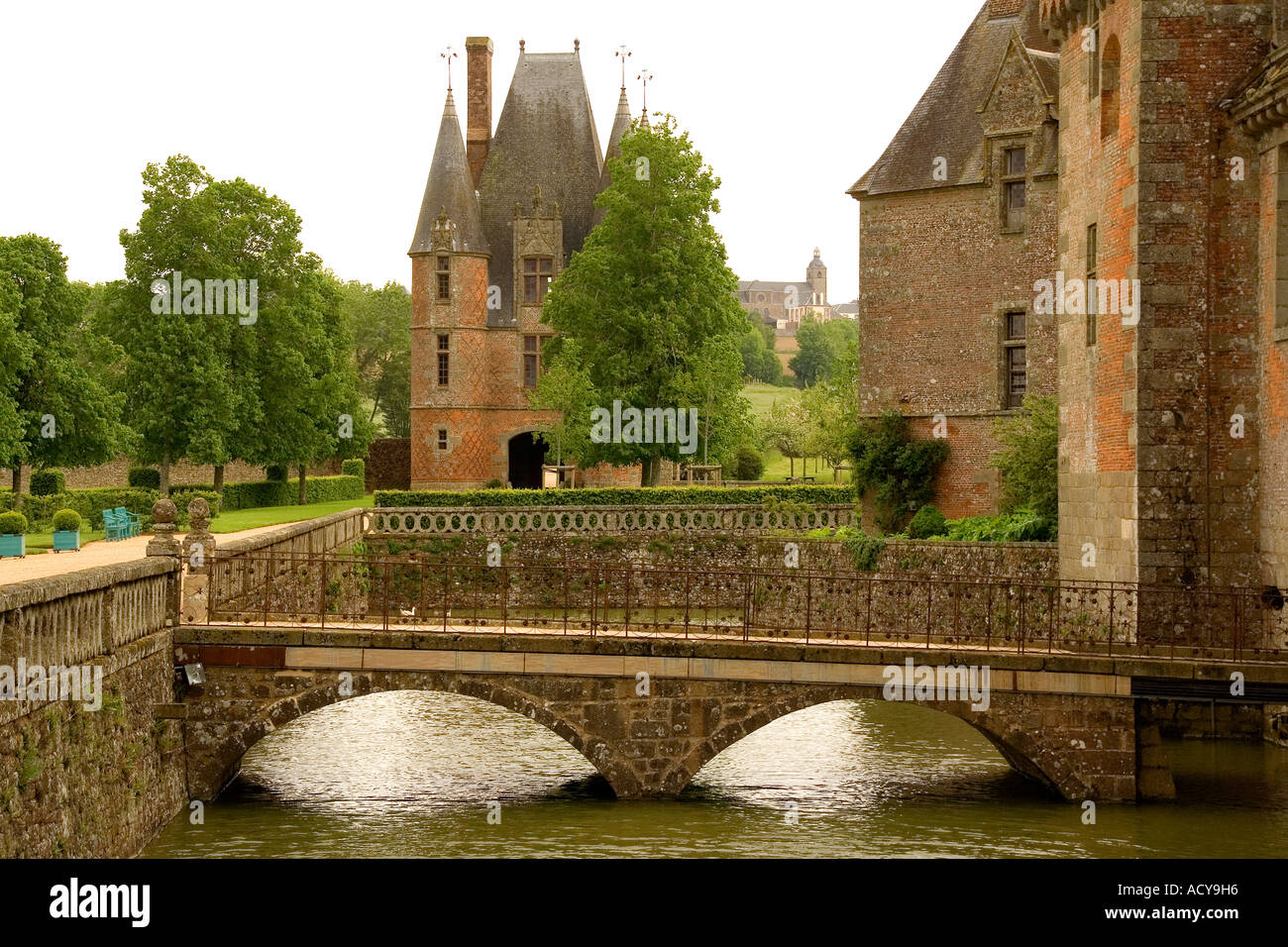 Chateau de Carrouges Carrouges Orne Normandy France with the gatehouse ...