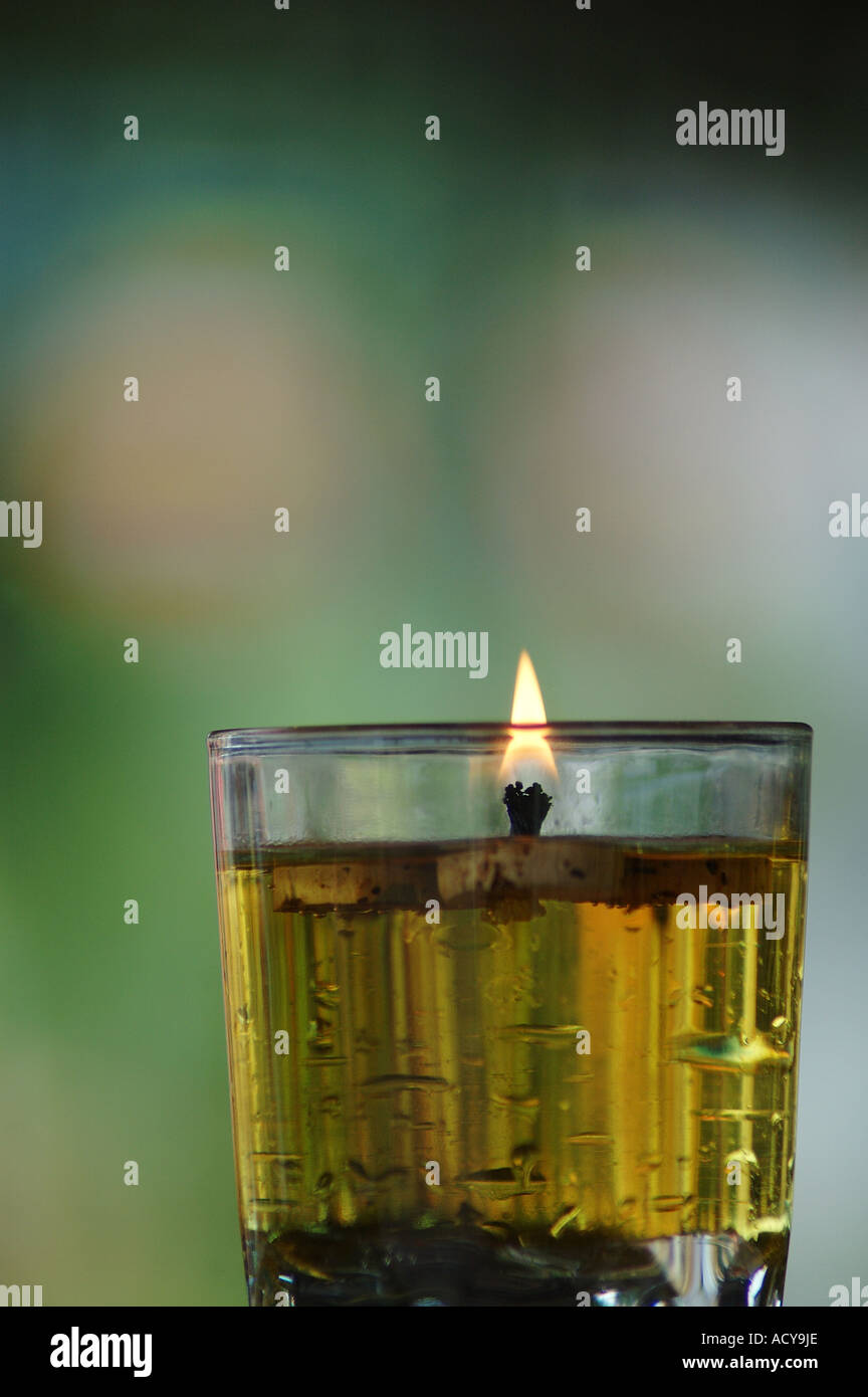 Oil lamp at buddhist temple Stock Photo - Alamy