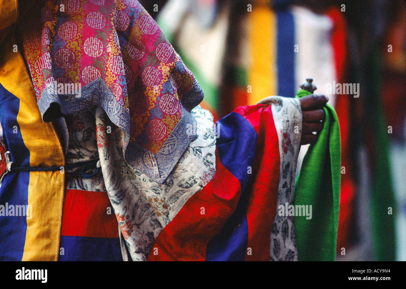 TANTRIC DANCER in silk costume holding purba ritual dagger in hand ...