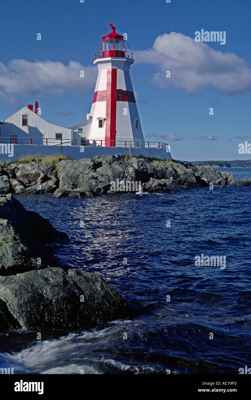 EAST QUODDY HEAD LIGHTHOUSE on CAMPOBELLO ISLAND is distinctive with ...