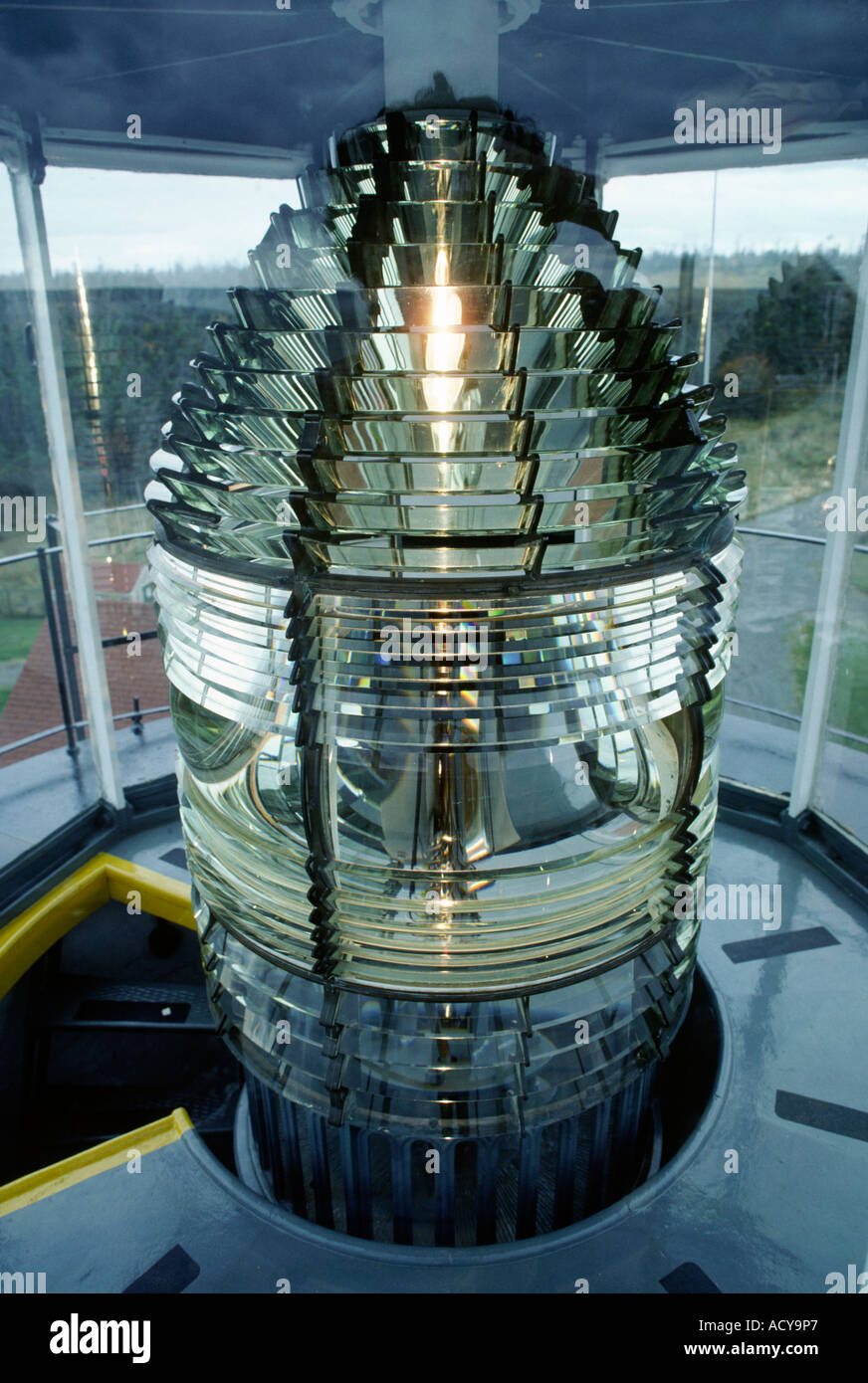Glass PRISMS on the FRESNEL LENS of WEST QUODDY HEAD LIGHTHOUSE 1808 ...