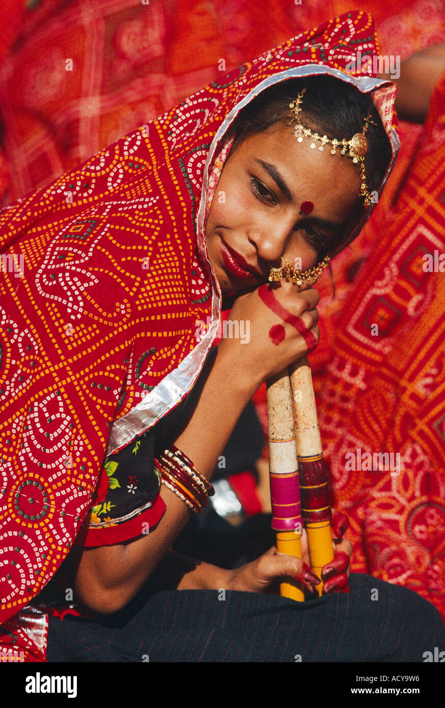 Portrait of a RAJASTHANI GIRL during a TRADITIONAL DANCE performance at ...