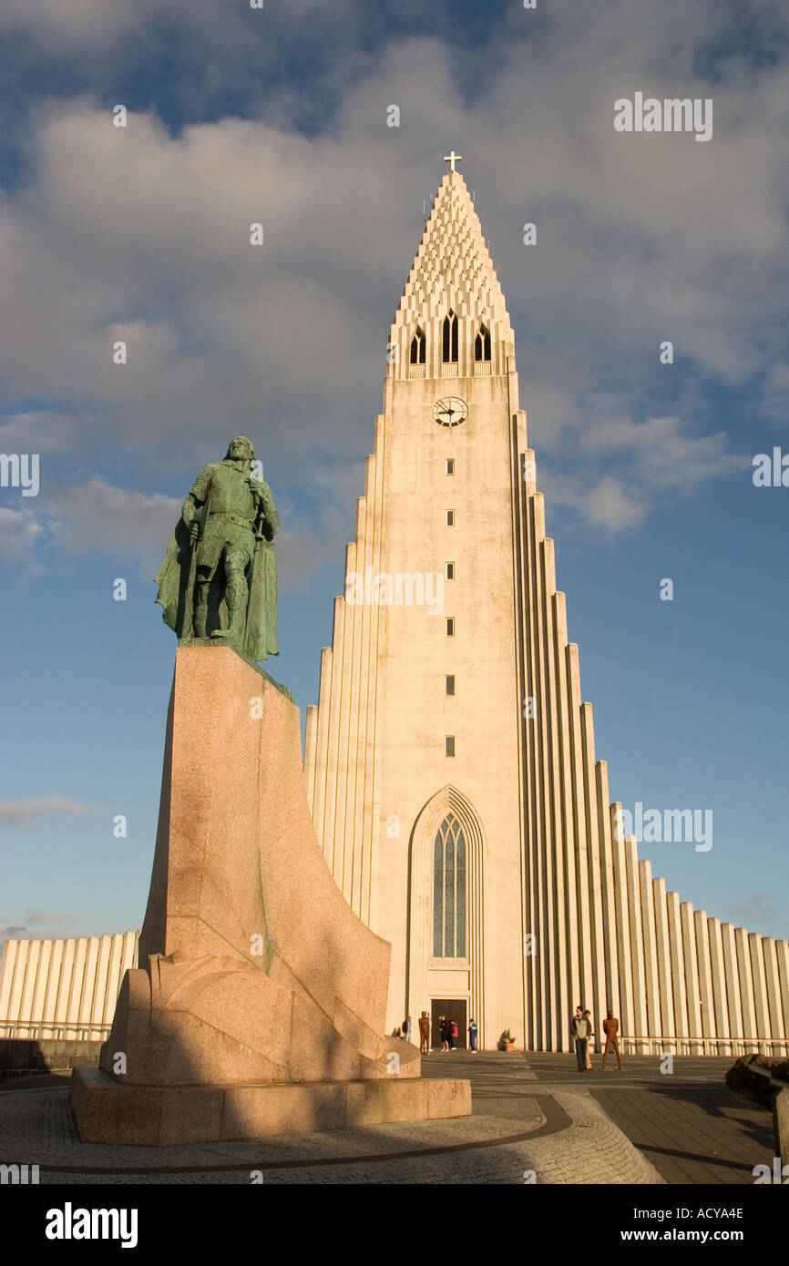 Iceland Reykjavik Hallgrimskirkja church sunset Stock Photo - Alamy