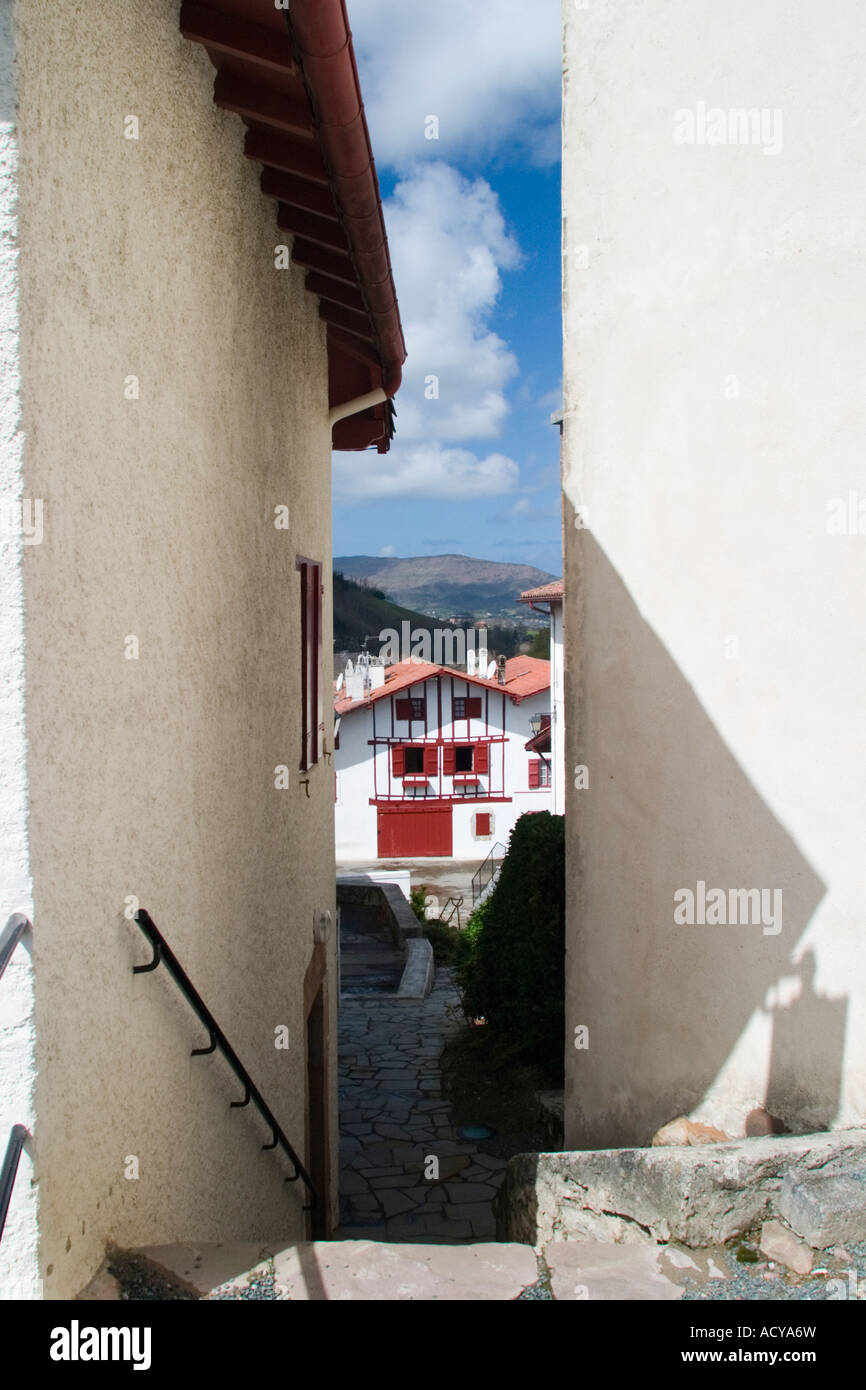 Basque colors at a stairway Stock Photo - Alamy