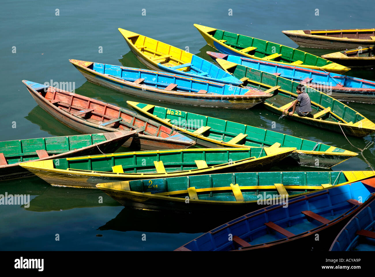 Boats on Phewa Lake.Pokhara.Nepal Stock Photo - Alamy