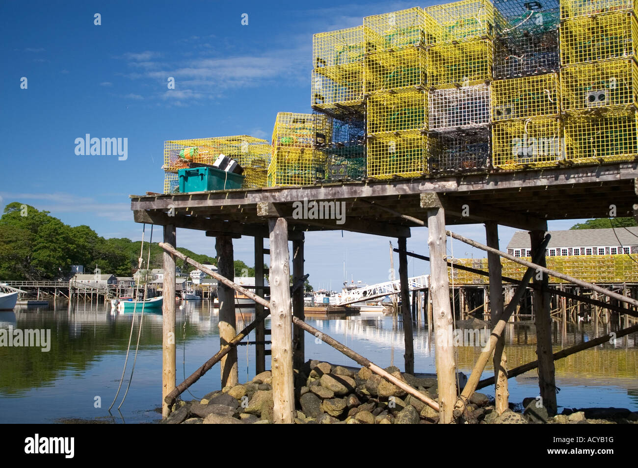 New Harbor, Maine, USA / Lobster traps Stock Photo - Alamy