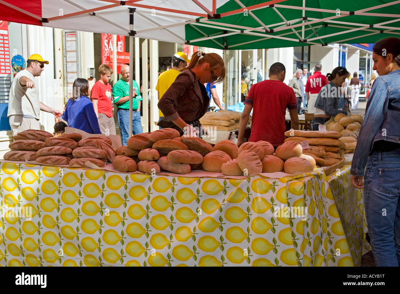 French market stall at Canterbury Kent during the Tour de France visit ...