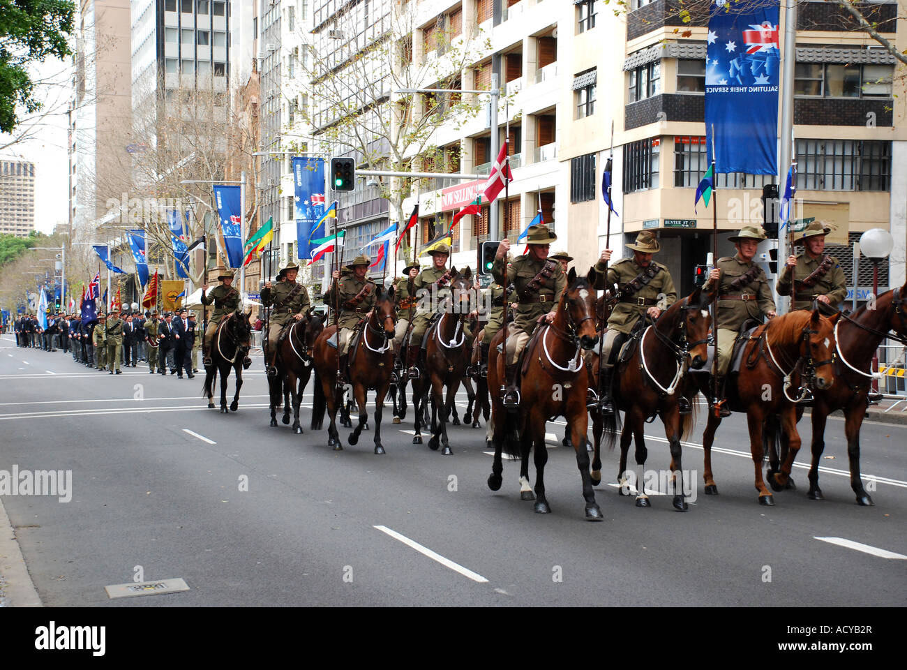AUSTRALIAN RESERVE CAVALRY PARADE MACQUARIE STREET SYDNEY Stock Photo ...