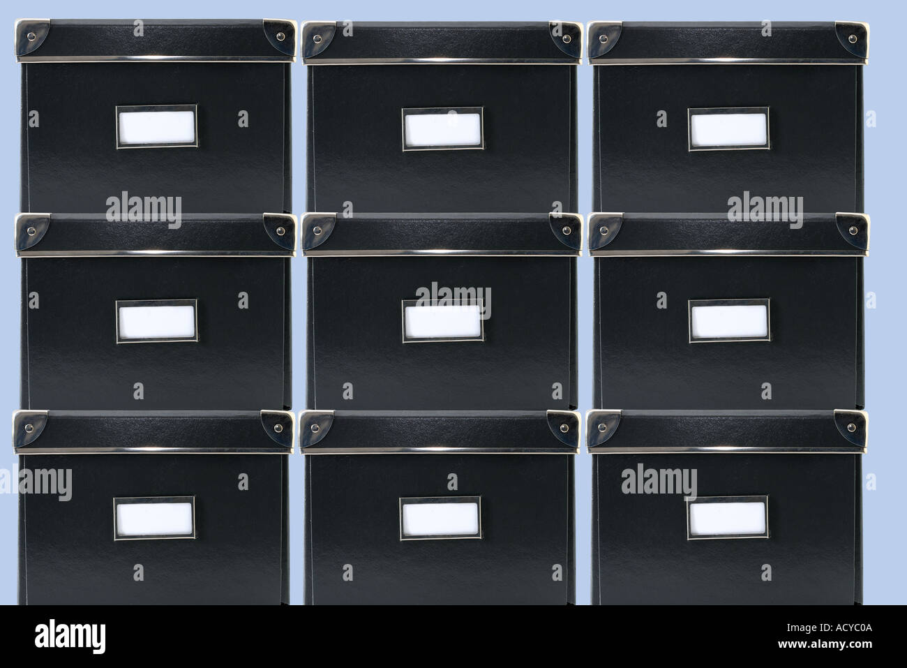 Office storage boxes piled up Stock Photo - Alamy