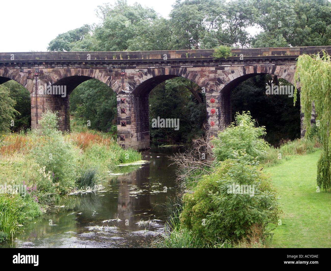 Railway bridge spanning the river Anker in Tamworth. The bridge is ...