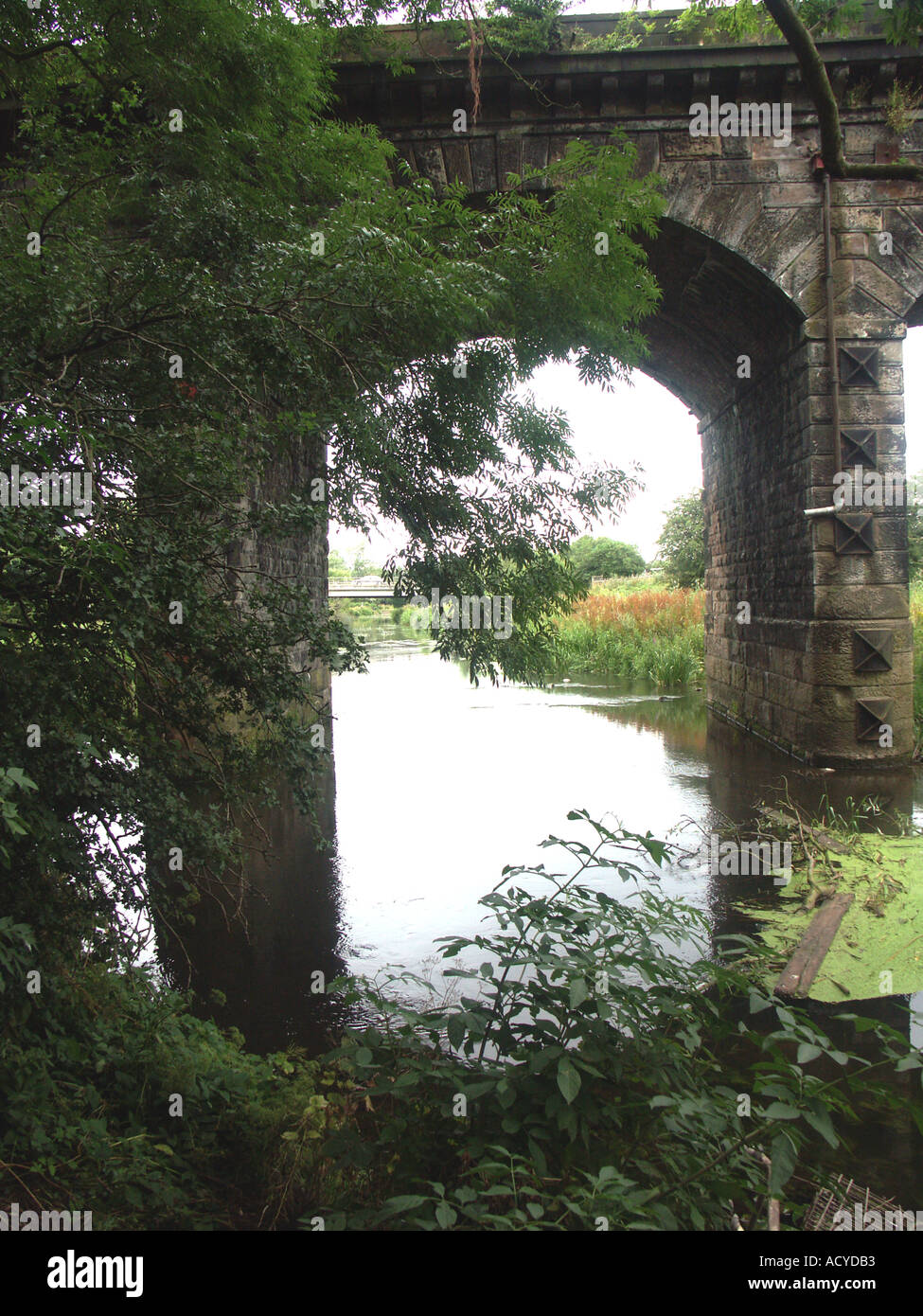 Railway bridge spanning the river Anker in Tamworth. The bridge is ...